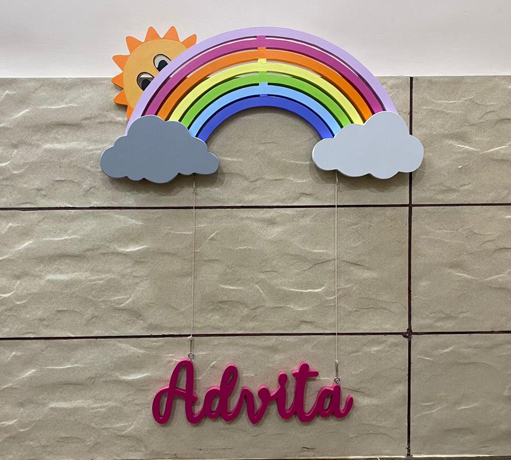 Rainbow name plate – handmadelovebytanya