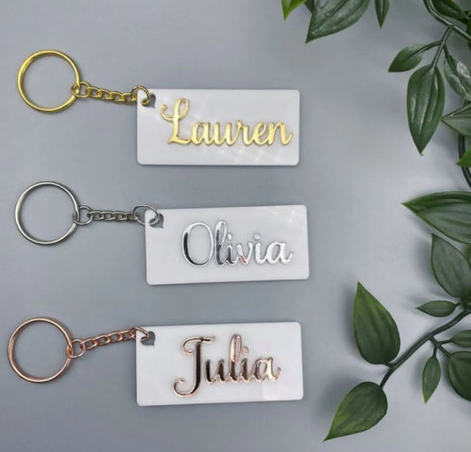 Personalised Name Double Layer Keychain – handmadelovebytanya