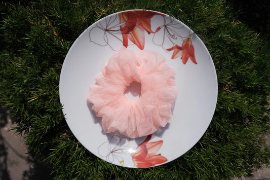 Light Pink Mesh Scrunchie – handmadelovebytanya
