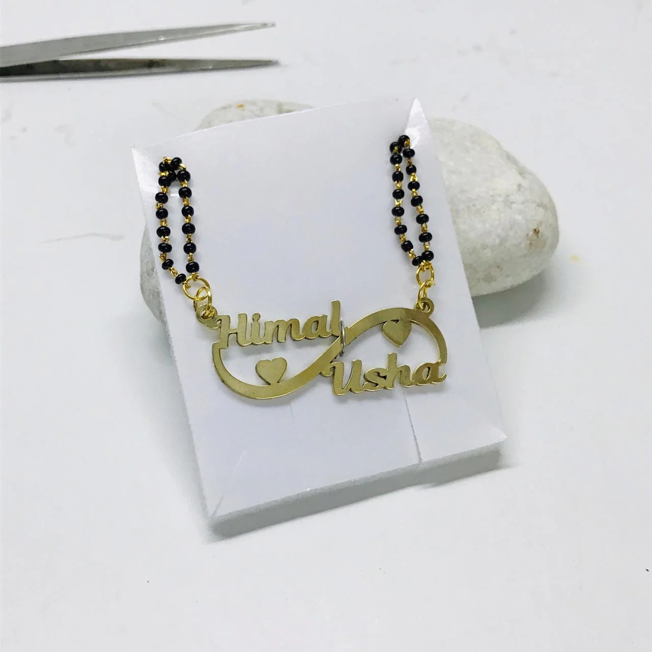 infinity heart double name mangalsutra – handmadelovebytanya