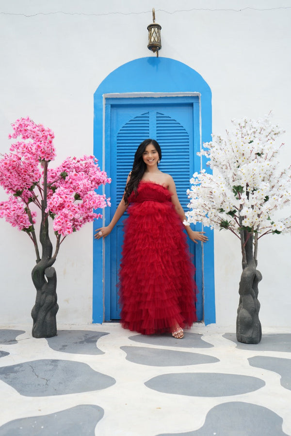 Raspberries Frills Gown – handmadelovebytanya