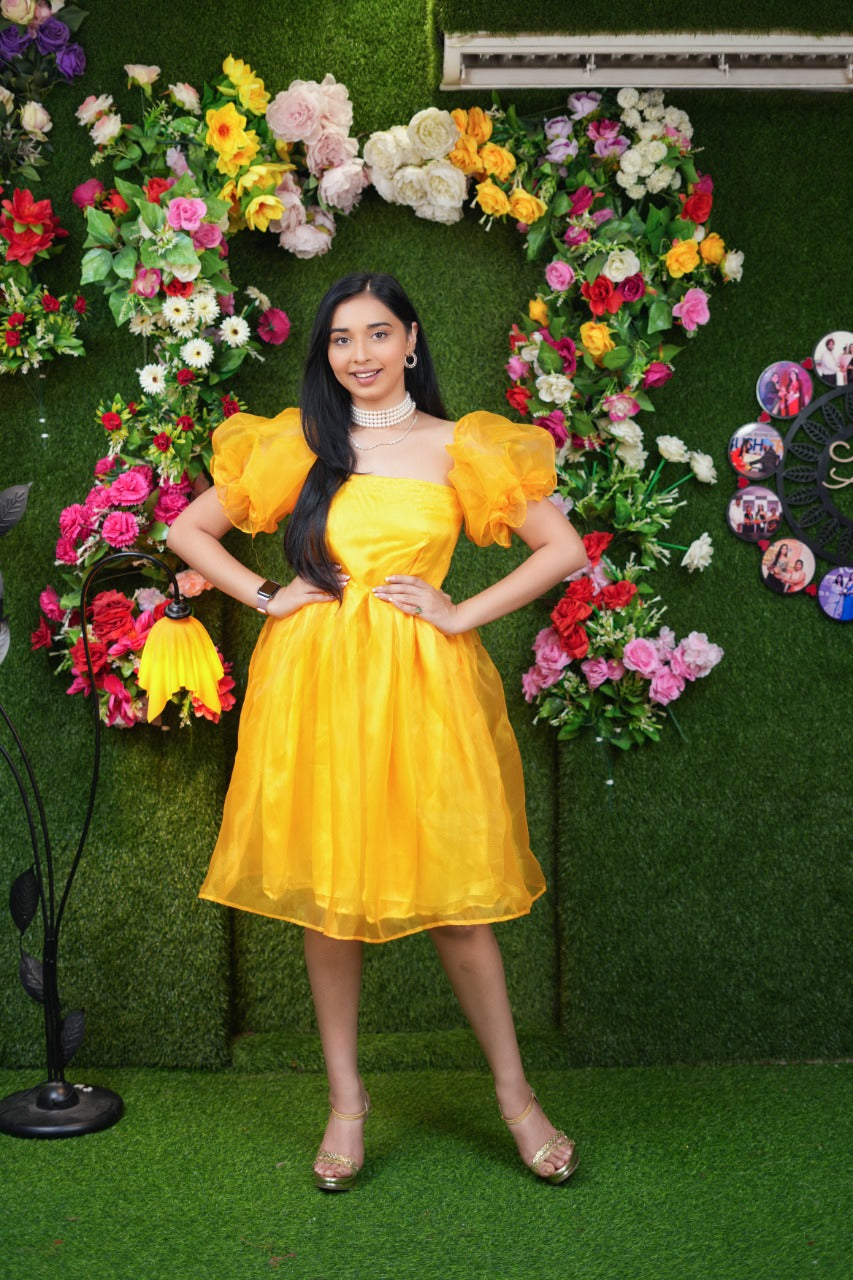 Sunflower Organza Barbie puff dress – handmadelovebytanya