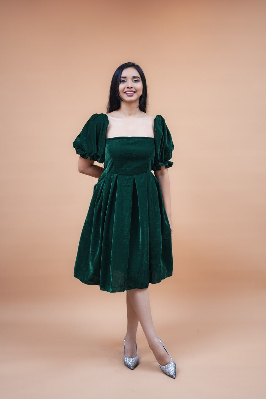Maria Green Velvet Dress plus – handmadelovebytanya